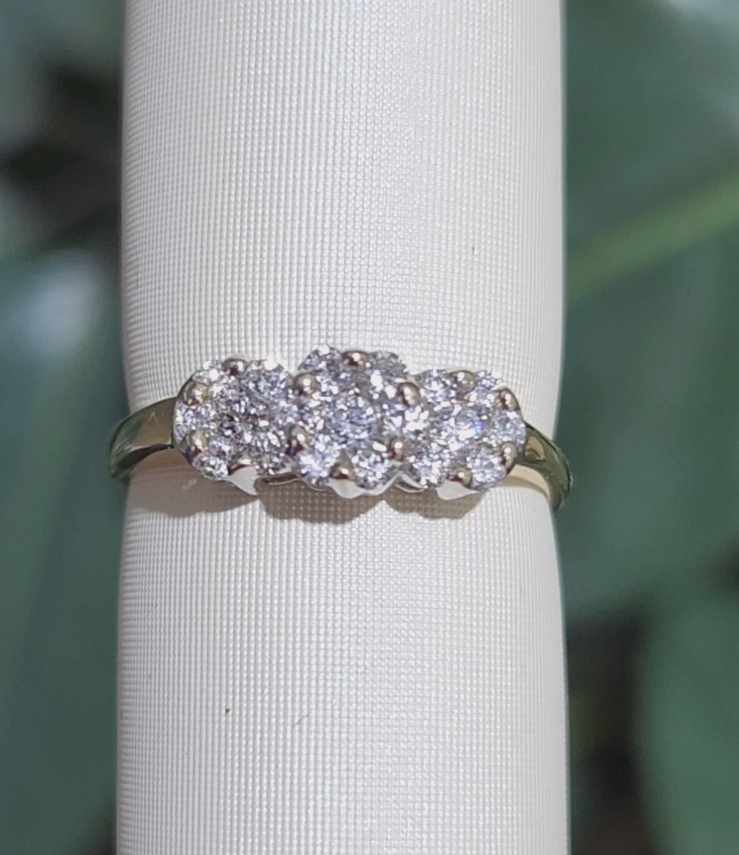 Triple Cluster Diamond Ring – kahnfinejewelry